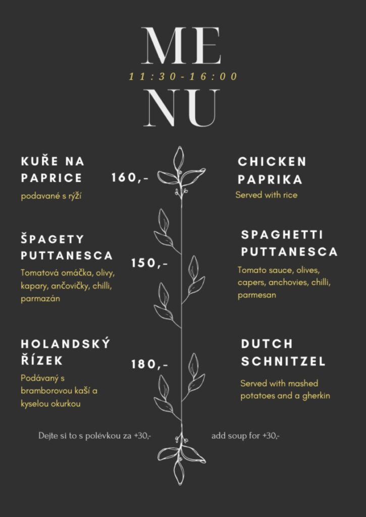 Týdenní menu – Cafe & Bistro Pointa